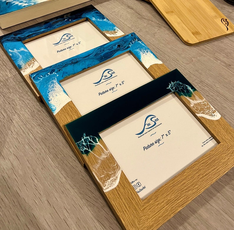 Handmade Photo Frame Blue Ocean Resin Wave Picture Frame - Etsy
