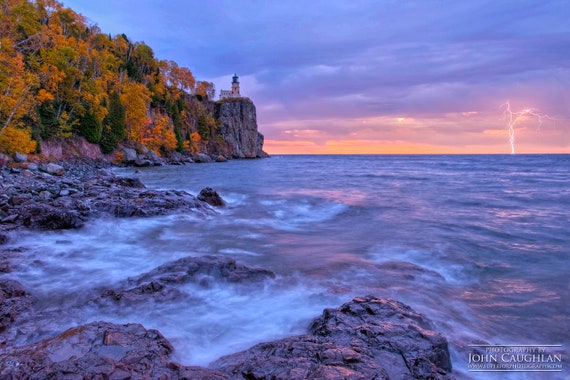 Photography Split Rock Lighthouse Lightning Color etna.com.pe