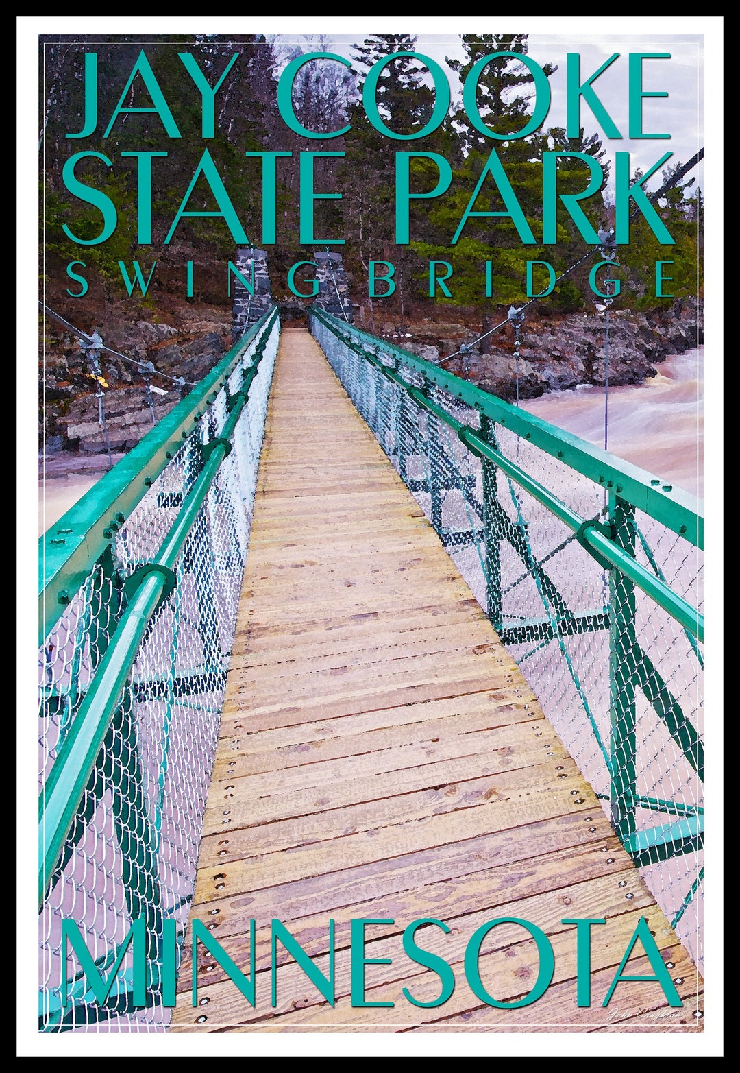 Jay Cooke State Park Swing Bridge Minnesota Poster - Etsy