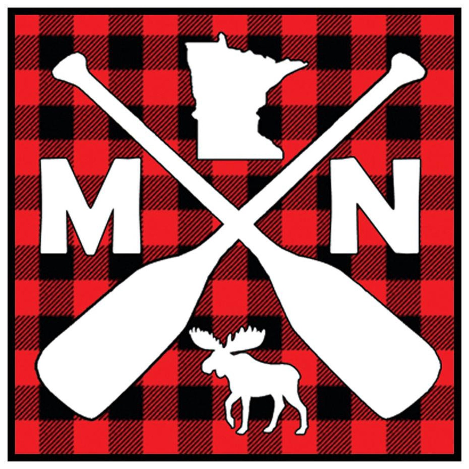 Minnesota Moose & Canoe Paddles Vinyl Sticker (3"x3") - Etsy