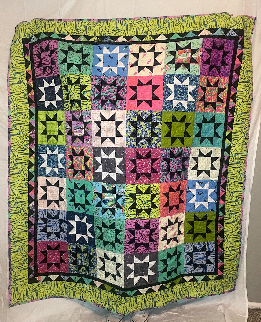 Pop Stars Finished Quilt - Finished Quilt Using Homemade by Tula Pink ...