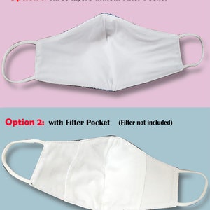 Face Mask Washable Solid Colors Filter Pocket Made in - Etsy
