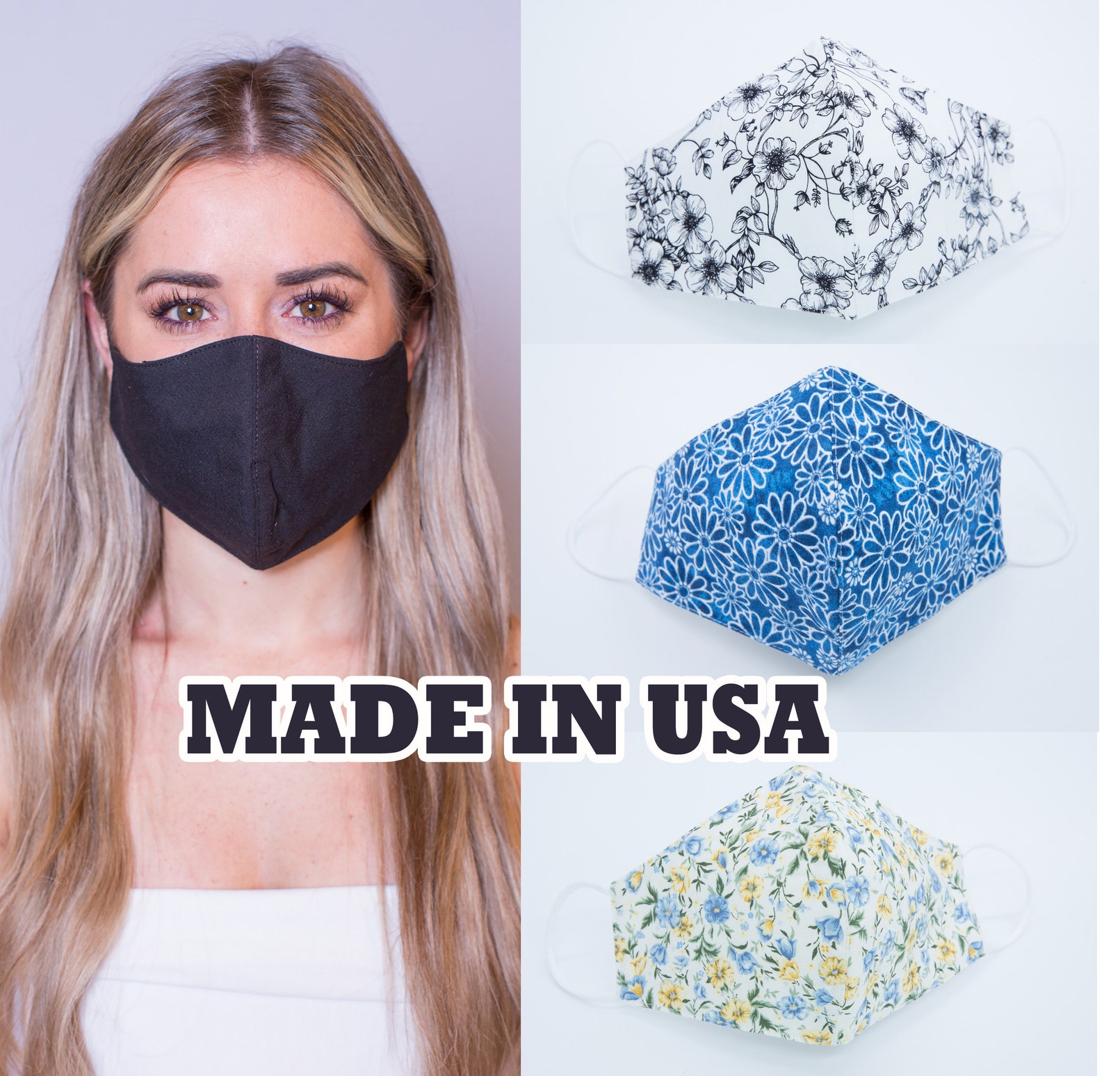 Face Mask Face Mask Washable Made in USA 100% Cotton - Etsy