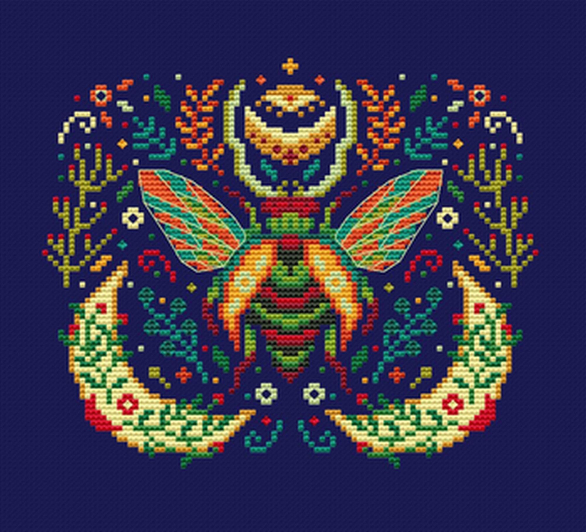 Insect Cross Stitch Pattern PDF Luna Moth Embroidery Magical | Etsy