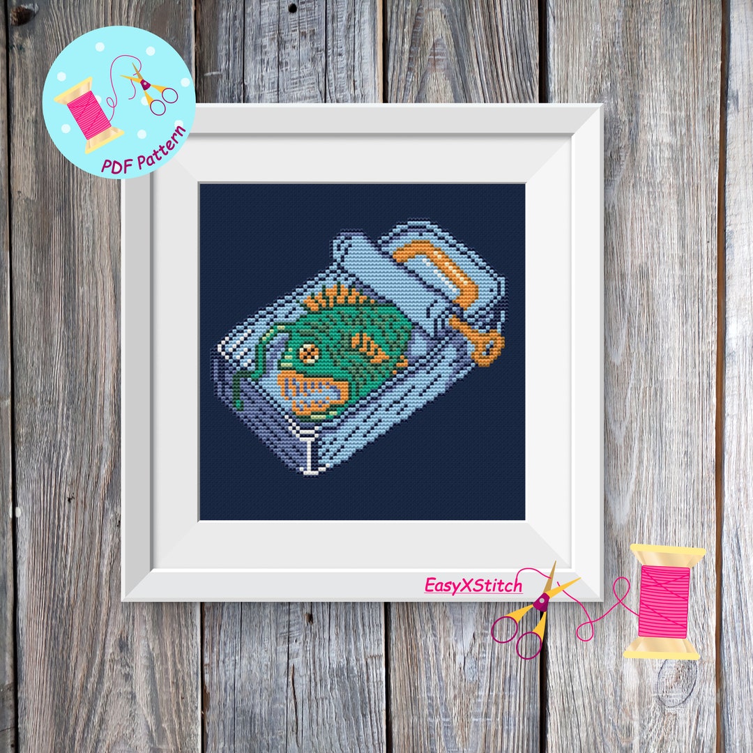 Angler Fish Cross Stitch Pattern Sea Monster Cross Stitch Ghost Fish - Etsy