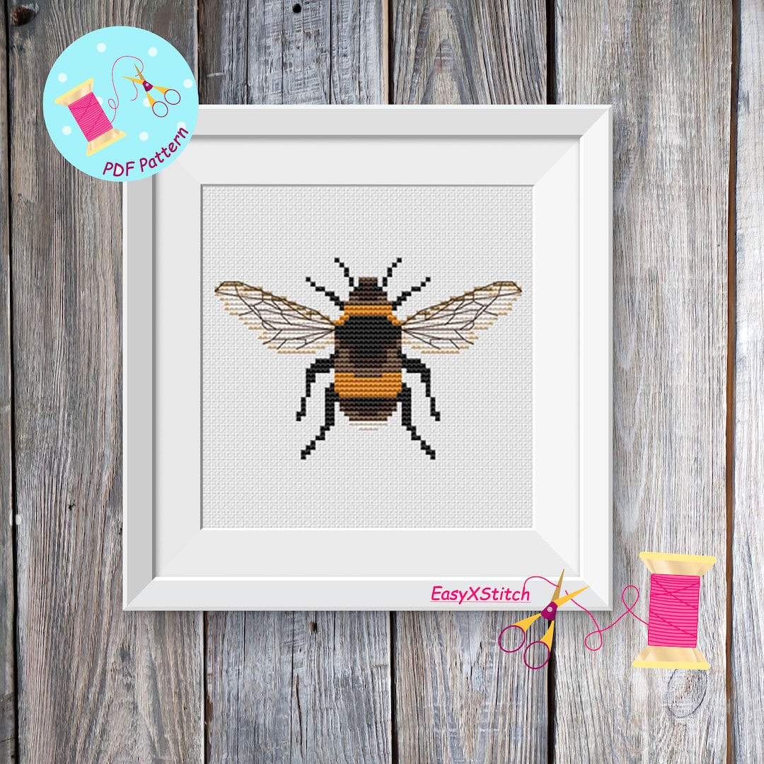 Bumblebee Cross Stitch Pattern Pdf, Bee Cross Stitch Pattern, Insect ...