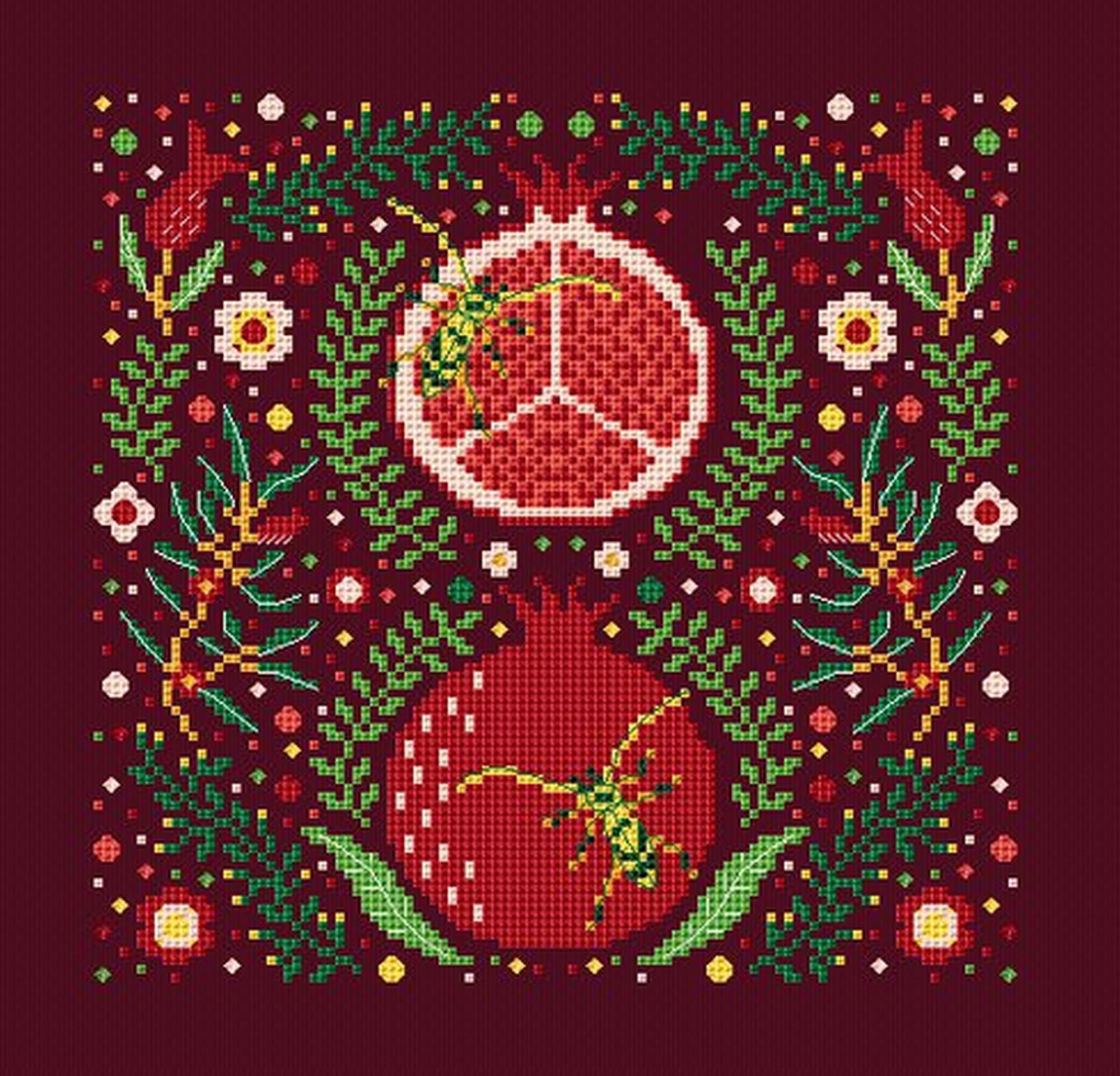 Scandinavian Cross Stitch Pattern PDF Folk Flower Embroidery - Etsy