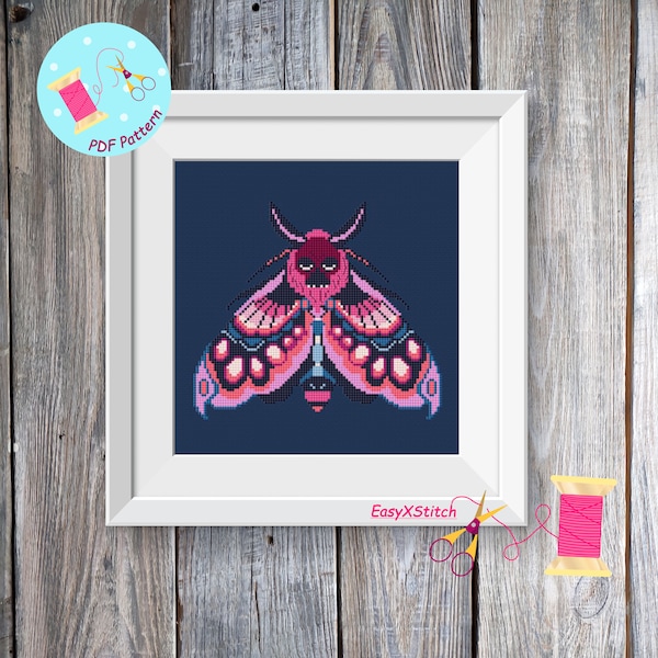 Moth Cross Stitch Pattern - Etsy UK