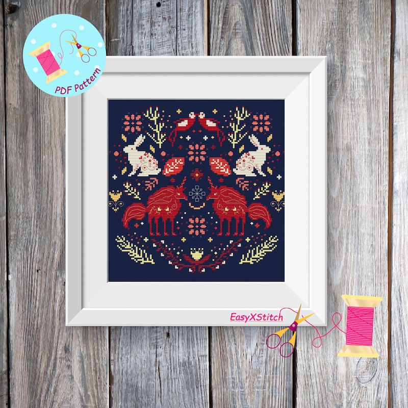 Folk Art Cross Stitch - Etsy