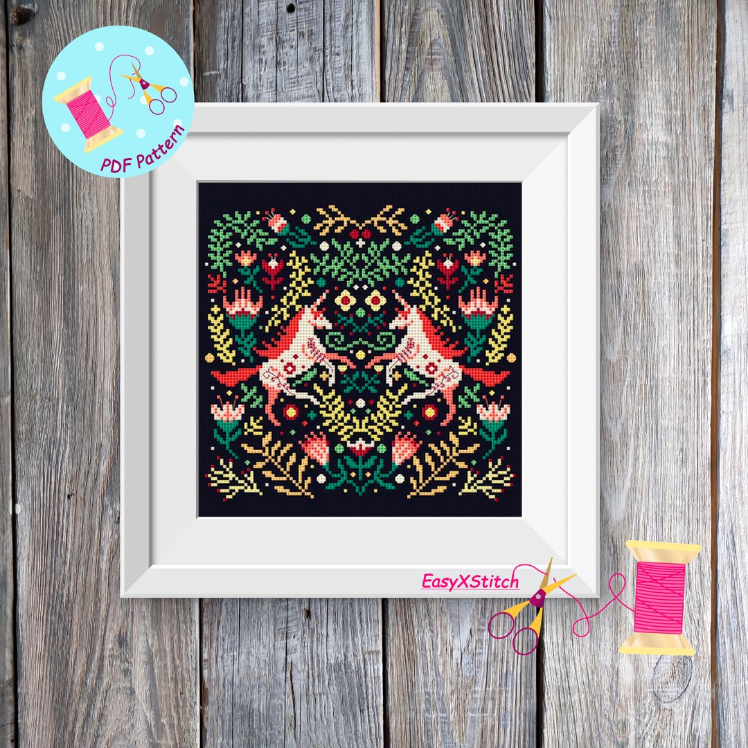 Scandinavian Cross Stitch Pattern PDF Nordic Cross Stitch Unicorn ...