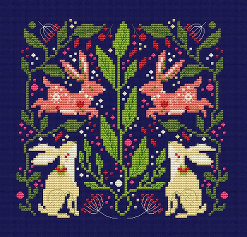 Scandinavian Cross Stitch Pattern PDF Folk Flower Embroidery Nordic ...