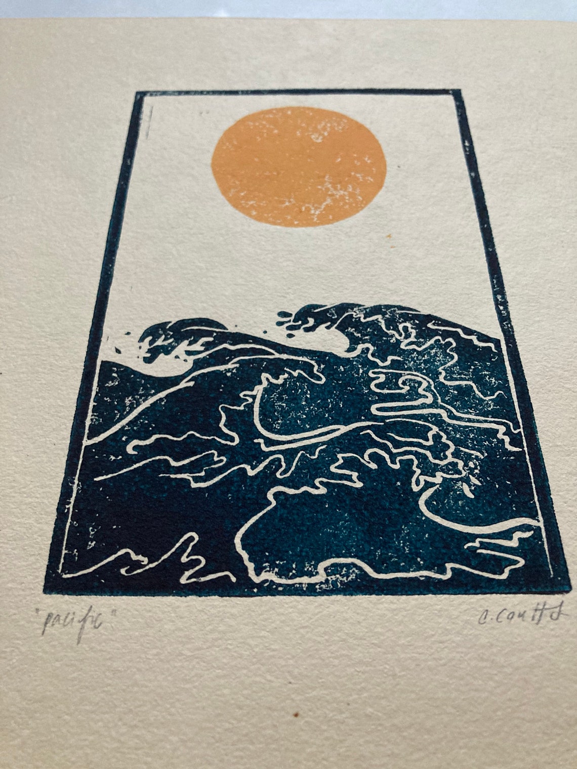 Japanese Wave Block Print Ocean Print Waves Print - Etsy