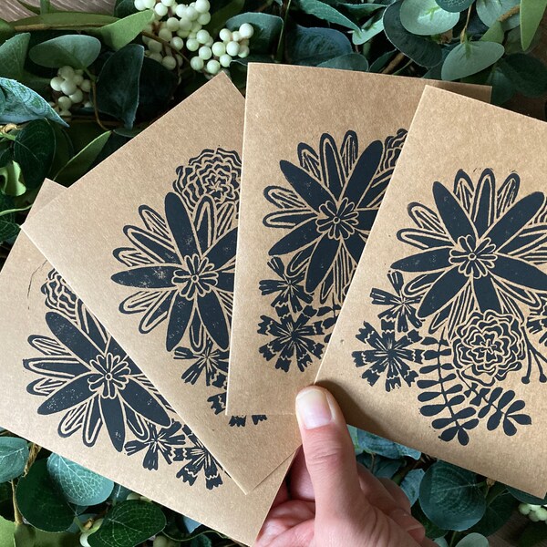 Block Print Cards - Etsy