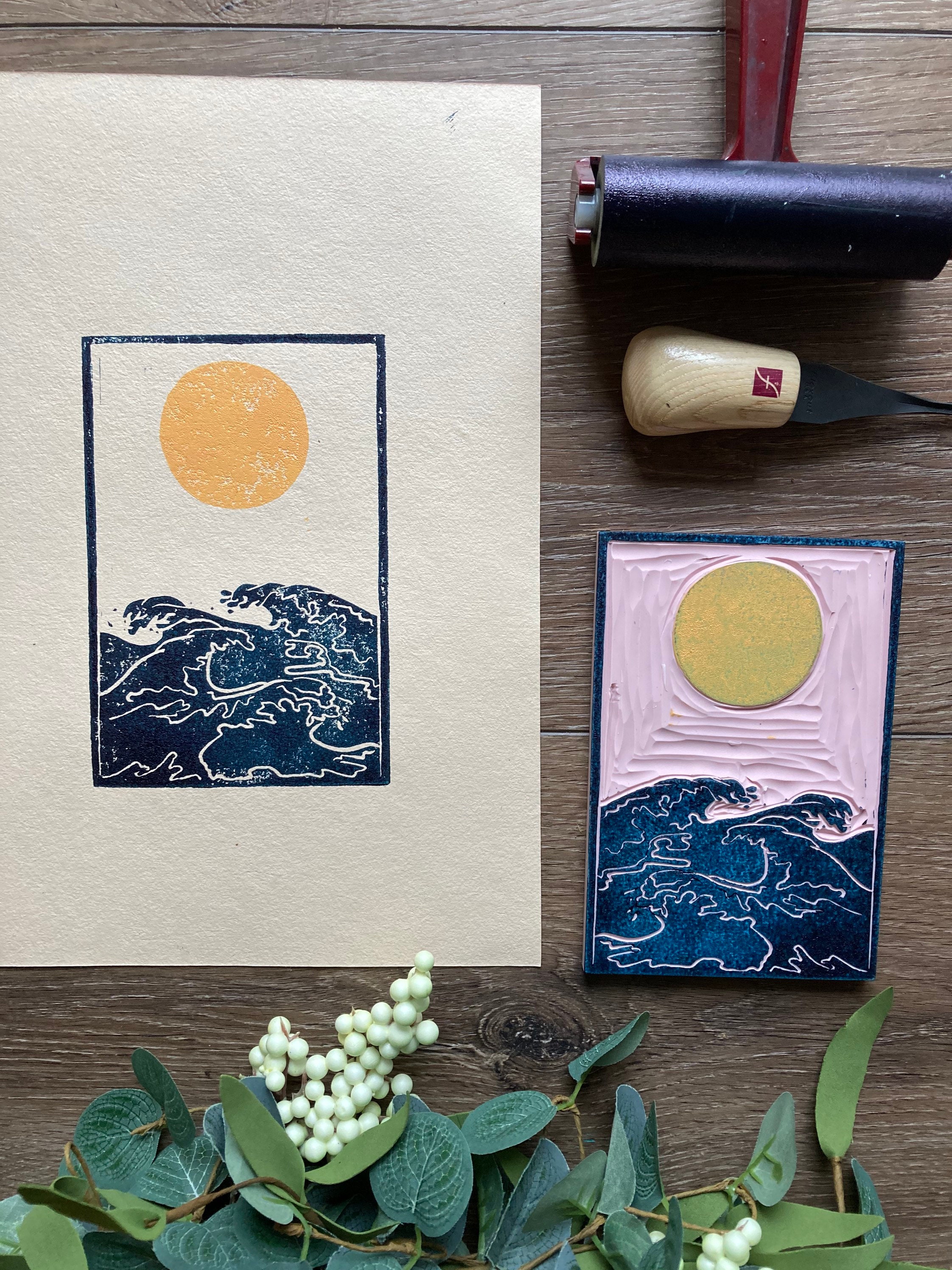 Japanese Wave Block Print Ocean Print Waves Print - Etsy