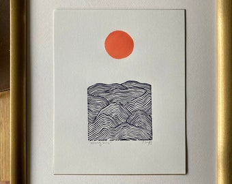 Arboretum Linocut Block Print - Etsy