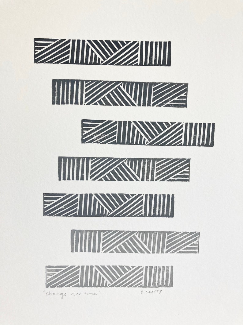 Block Print Minimalist Art Abstract Art Mid-century | Etsy