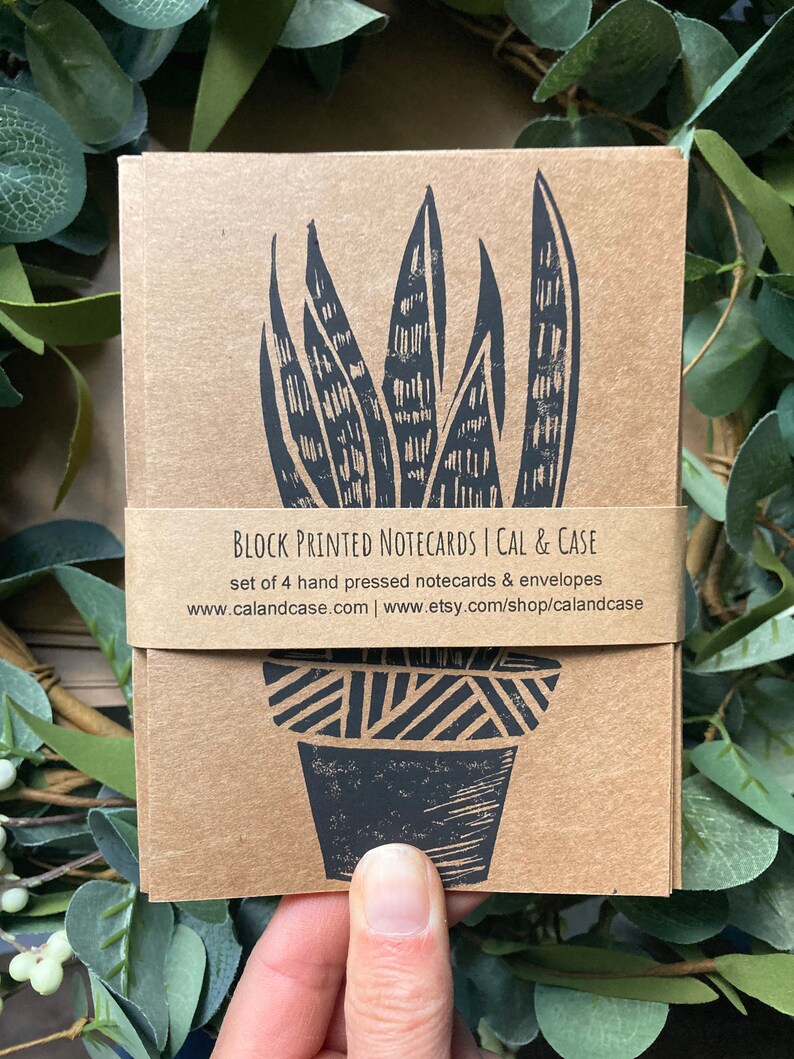 Block Print Card Stationery Block Print Notecards - Etsy