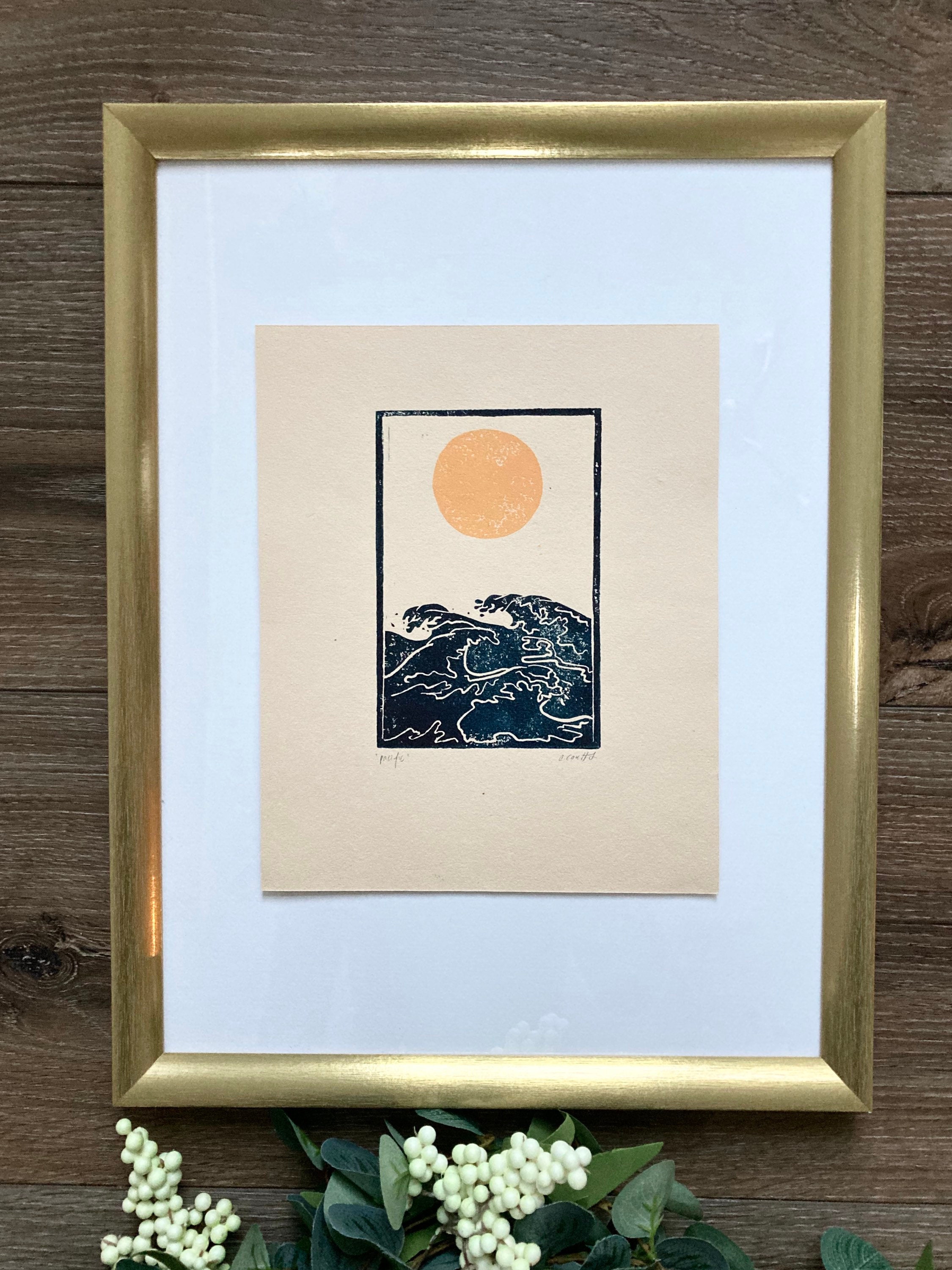 Japanese Wave Block Print Ocean Print Waves Print - Etsy