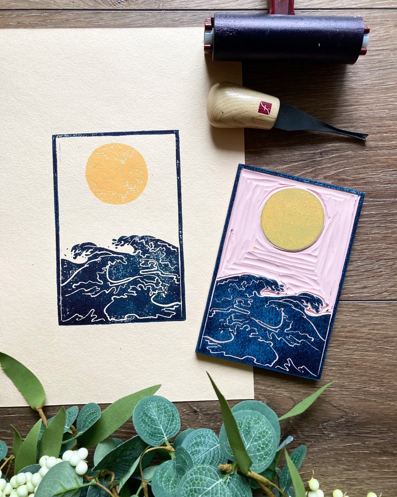 Japanese Wave Block Print Ocean Print Waves Print - Etsy