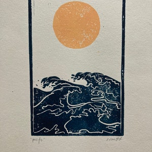Japanese Wave Block Print Ocean Print Waves Print - Etsy