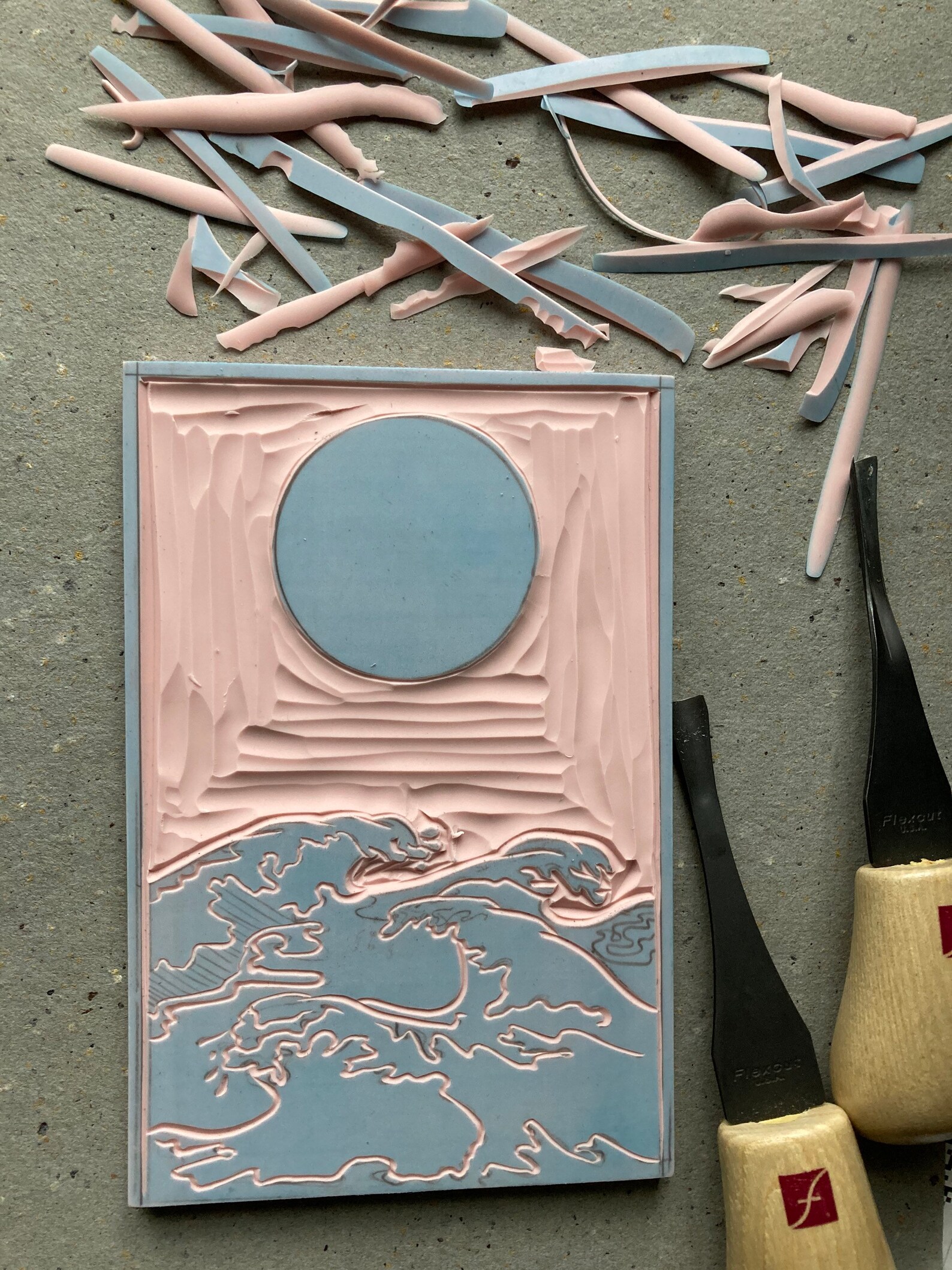 Japanese Wave Block Print Ocean Print Waves Print - Etsy