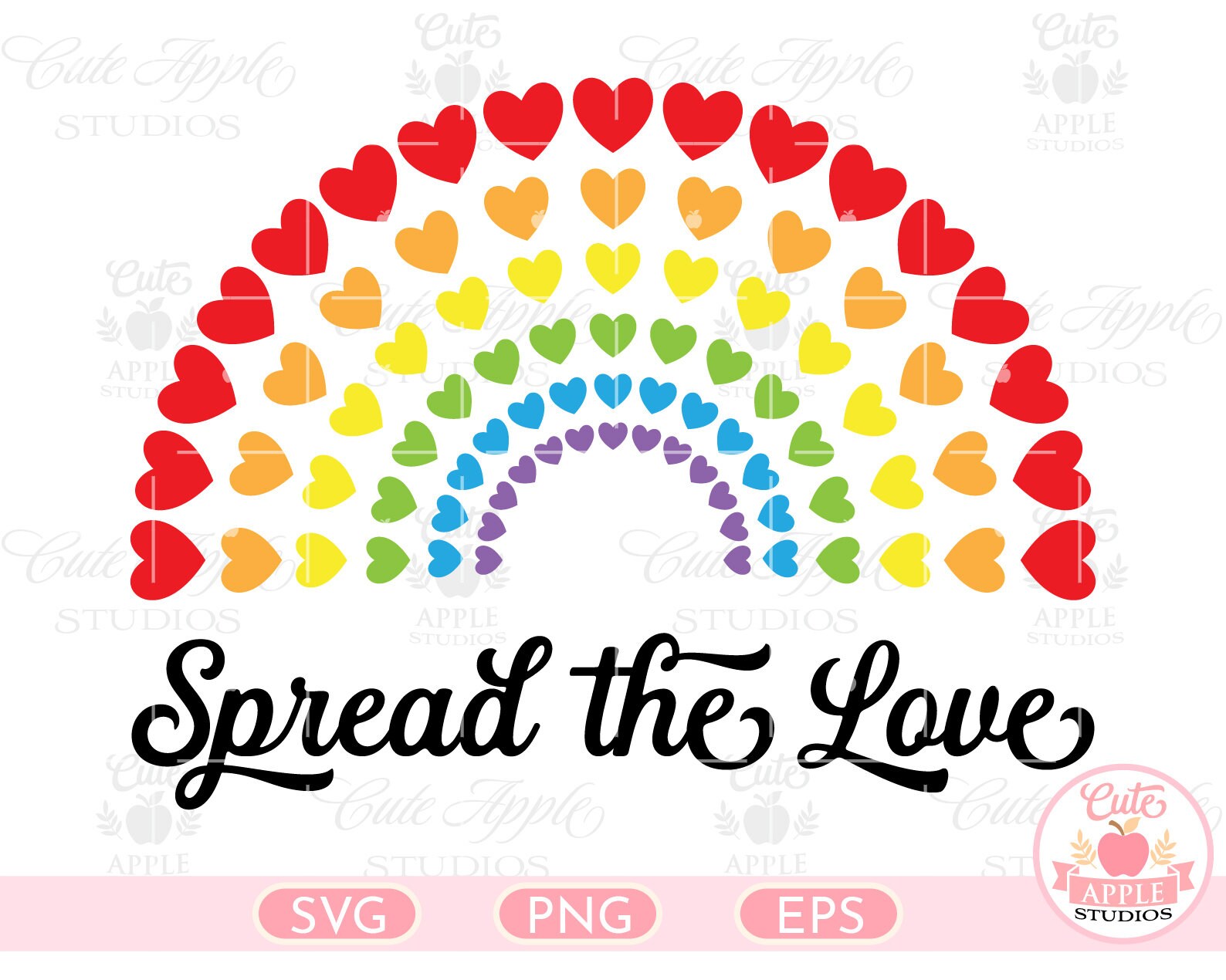 Rainbow Heart Svg Spread the Love Svg Rainbow Svg Love Svg | Etsy