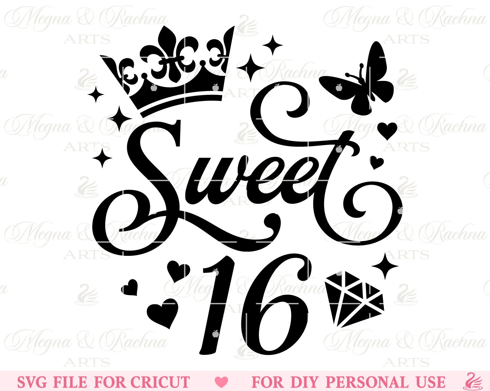 Sweet 16 Svg Sixteenth Birthday Svg Sweet Sixteen Svg 16 | Etsy