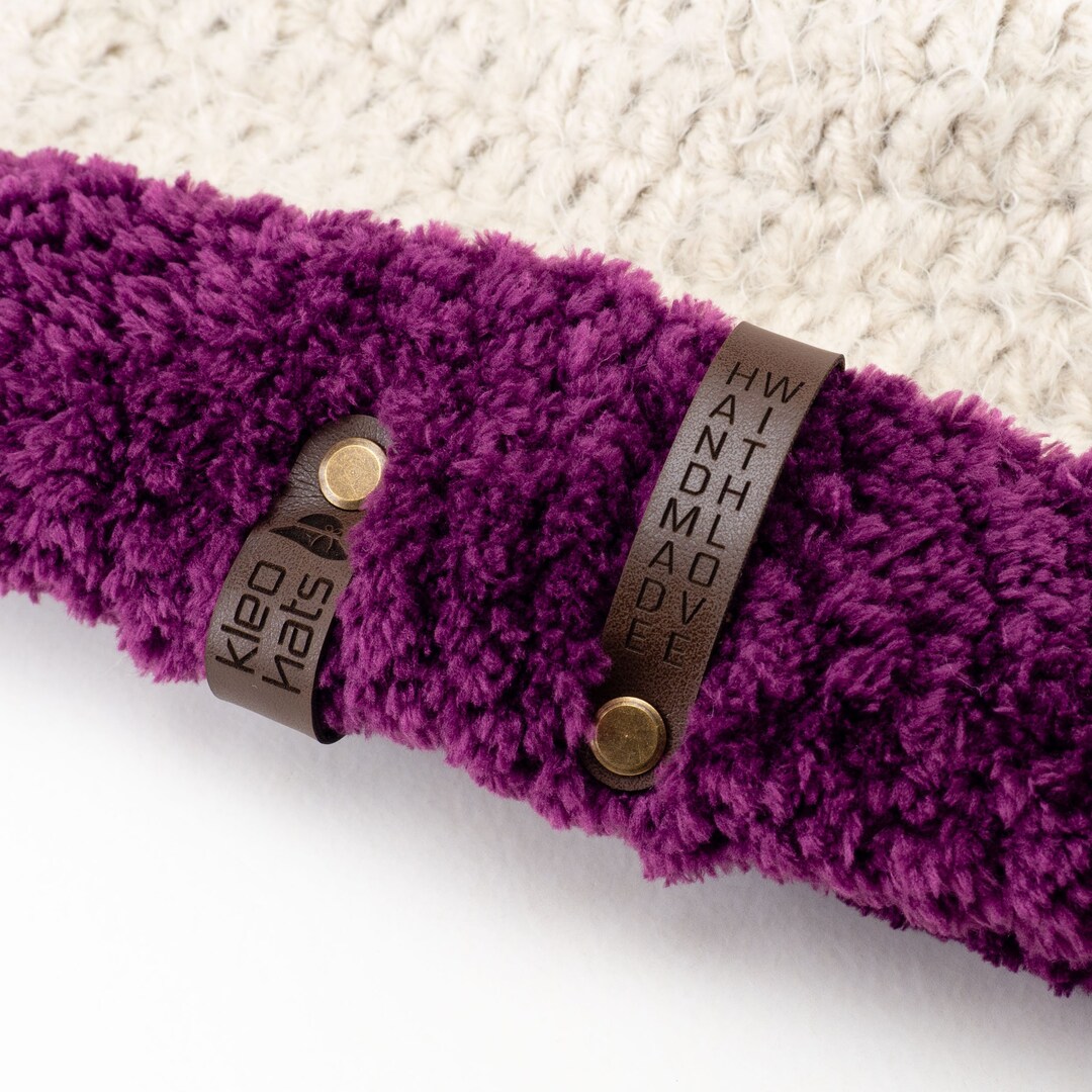 Slim Leather Tags With Screws Custom Long Tags for Beanies - Etsy