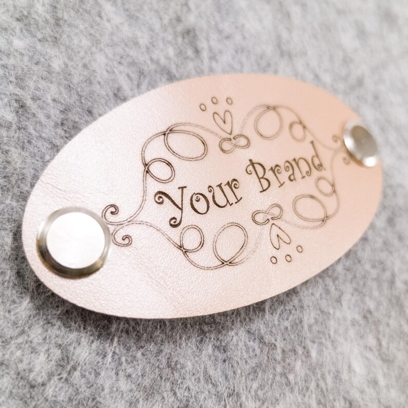 Custom Bag Labels With Logo: Oval Tags With Rivets (2.76 X 1.38 Inch ...