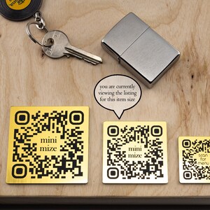 Tabletop QR Code Sticker Tags 2 50mm Square Set Brushed Metallic Gold ...