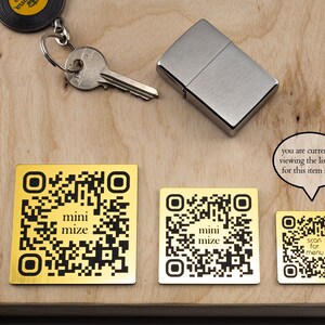 Metallic QR Tag Set - 1.5" (38mm) Square - Custom Acrylic Tags With ...