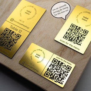 Set of Business QR Code Menu Tags, 3 X 2 Inches - Personalized Design ...