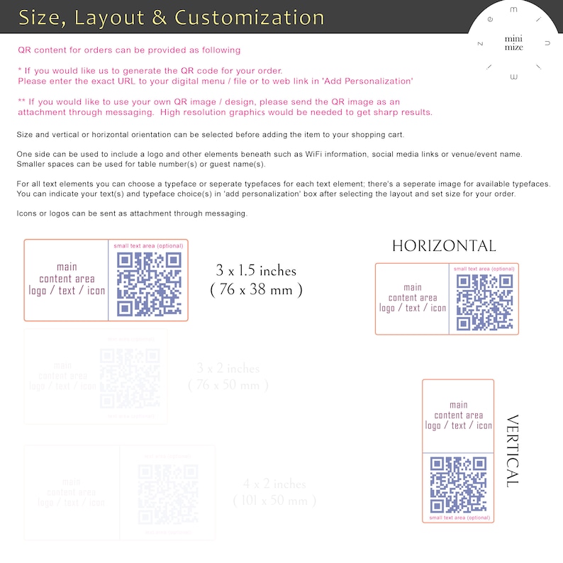 Metallic QR Code Stickers for Menu and Social Links - Etsy