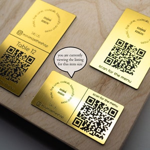 Metallic QR Code Stickers for Menu and Social Links, Customizable ...