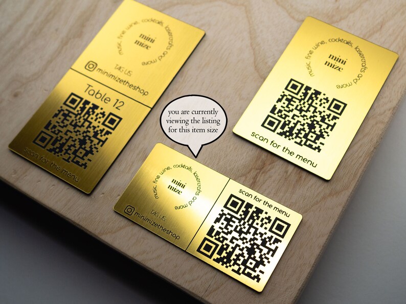 Metallic QR Code Stickers for Menu and Social Links - Etsy