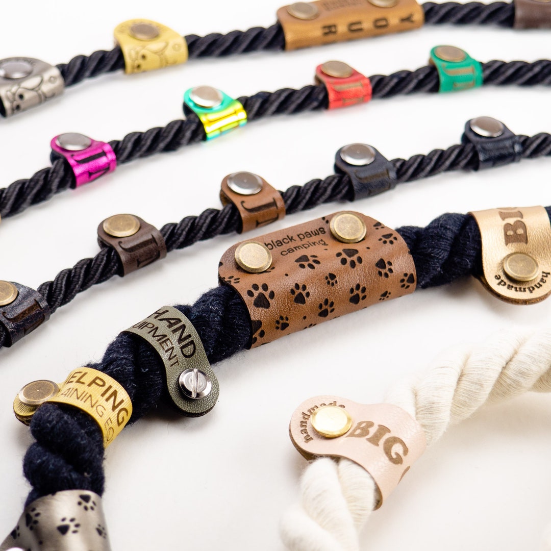Custom Leather Tags for Pet Leads and Leashes, Set of 25, Personalized ...