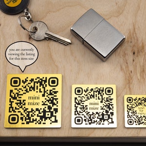 Set of 2.5 Inch 63mm QR Code Tags - Square Tabletop Sticker Tags With ...