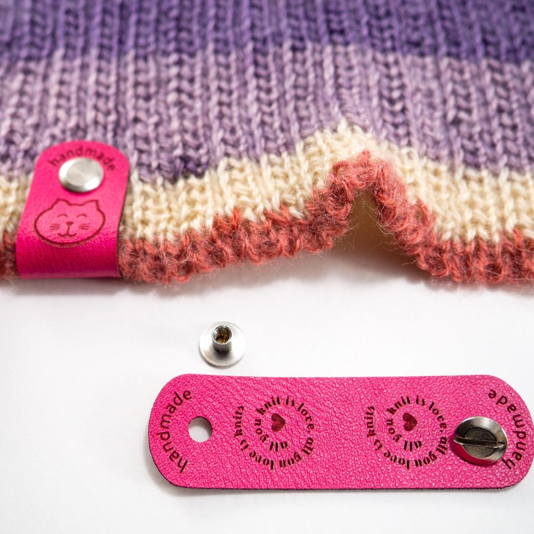 Personalized Small Folding Tags With Rivets, Handmade Beanie Tags ...