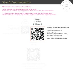 Tabletop QR Code Sticker Tags - 2" (50mm) Square Set - Brushed Metallic ...