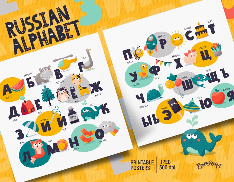 Russian Alphabet Poster Printable Russian Alphabet Russian | Etsy Australia