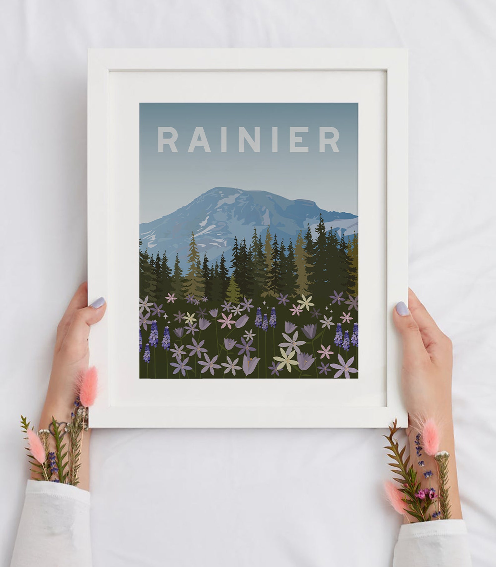 PNW Wall Decor PNW Wall Art Rainier Washinton Print Seattle | Etsy