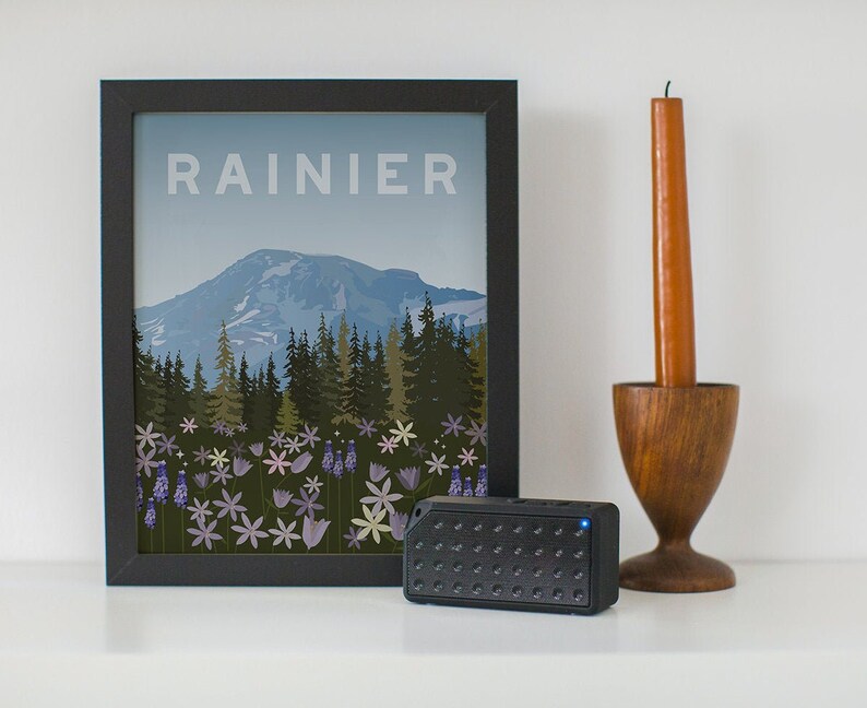 PNW Wall Decor PNW Wall Art Rainier Washinton Print Seattle - Etsy
