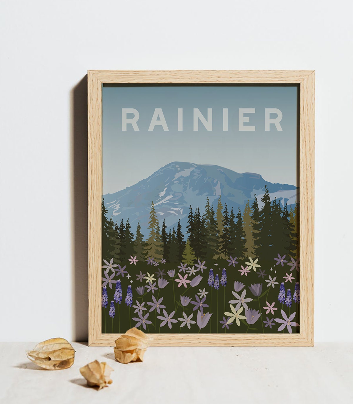 PNW Wall Decor PNW Wall Art Rainier Washinton Print Seattle - Etsy