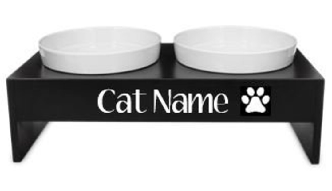 Custom Cat Dish Label, Cat Bowl Decal, Personalized Cat Bowl Decal, Pet ...