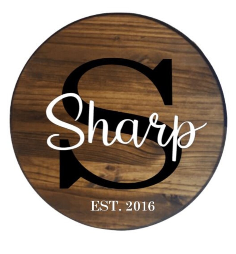 Personalized Monogram Round Door Hanger Sign Custom Monogram - Etsy