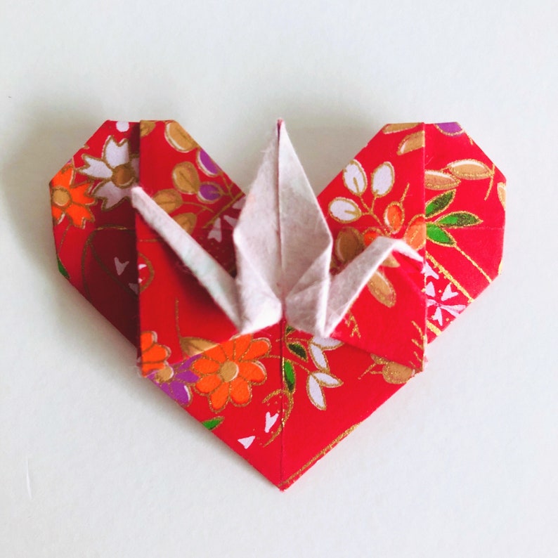 Origami Crane Hearts Japanese Lockdown Gift Virtual Hug | Etsy