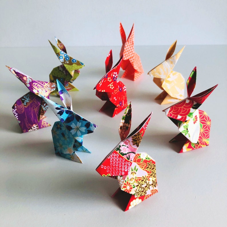 Large Paper Bunny Set of 5 10 15 and 20 Origami Easter - Etsy UK