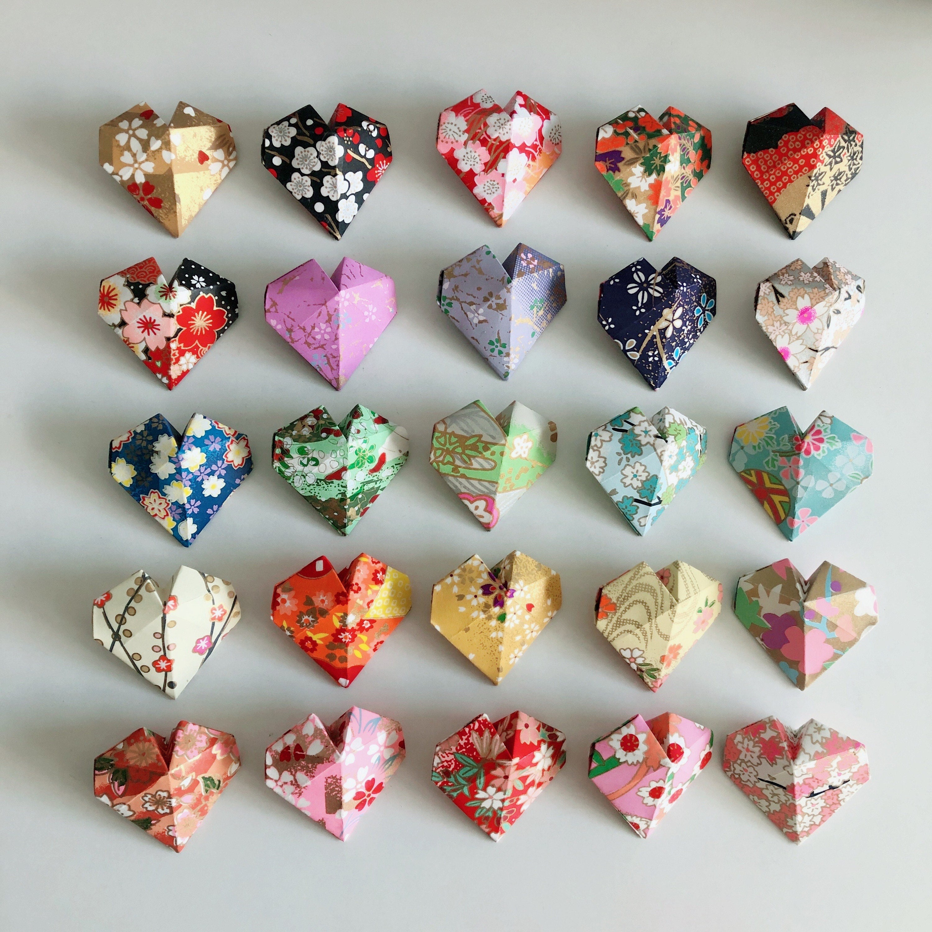 Set of Origami Hearts Paper Hearts 3D Hearts Pocket Hearts - Etsy