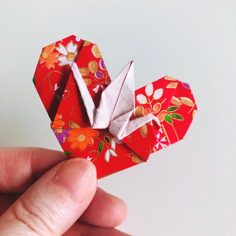 Origami Crane Hearts Japanese Lockdown Gift Virtual Hug | Etsy