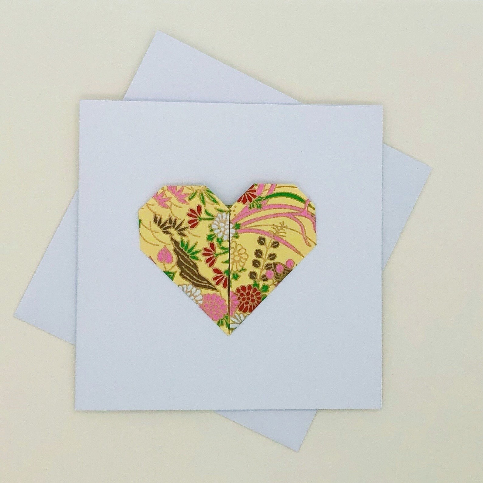 Origami Heart Valentines Card Paper Heart Card for | Etsy